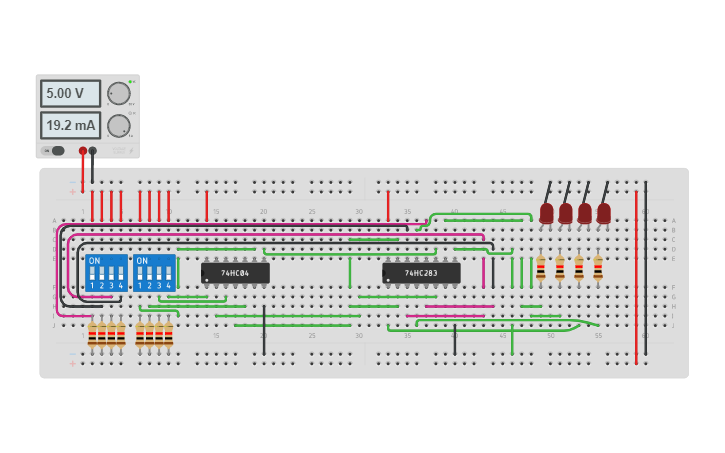 Circuit design LabTask5-2s | Tinkercad