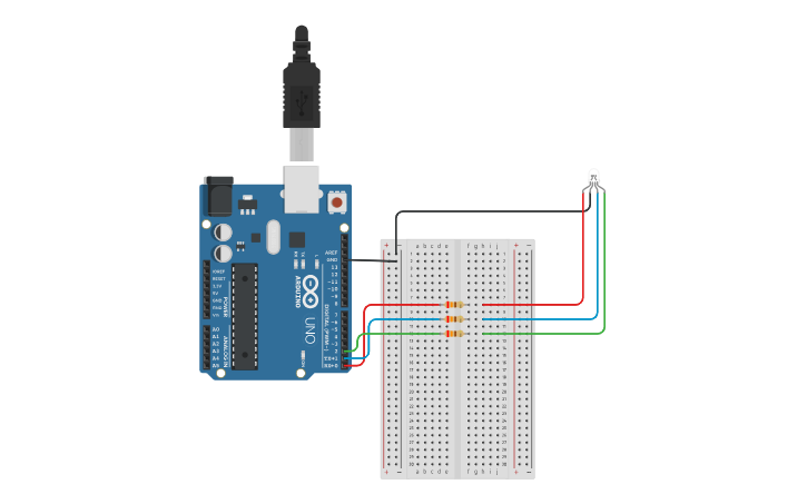 Circuit design rgb - Tinkercad