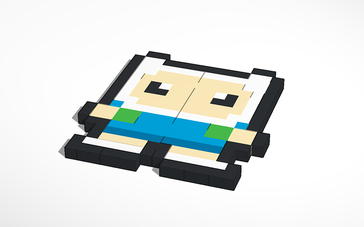 3D design Finn the Human Pixel Art | Tinkercad