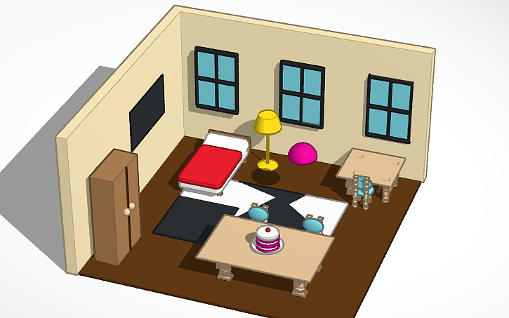 3D design комната - Tinkercad