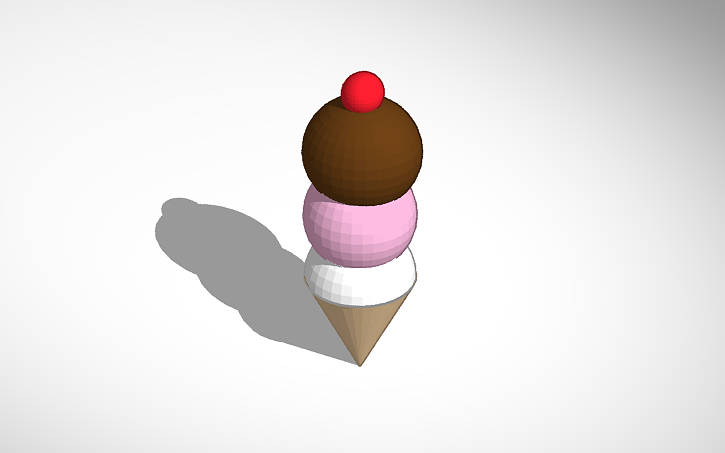 3D design ice cream cone - Tinkercad