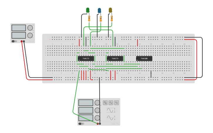 Circuit design C191078_04 (3-bit Counter using JK Flip-Flop) - Tinkercad