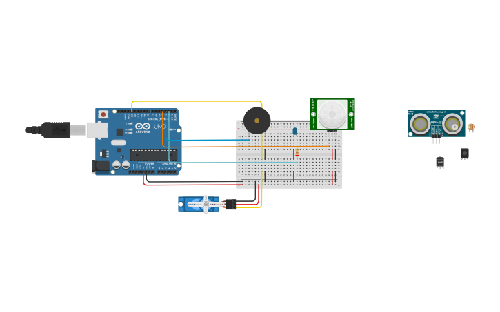 Circuit Design Spray Automático De Alcohol Tinkercad