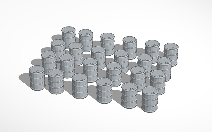 3D design oil drums - Tinkercad