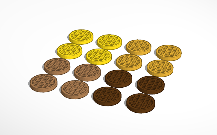 3D design 16 Printable Waffles - Tinkercad