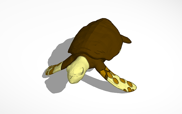 3D design green sea turtle - Tinkercad