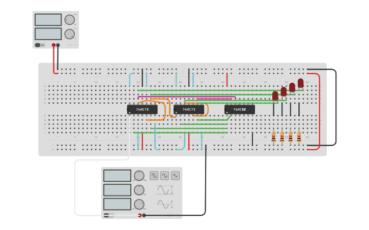 Circuit design mod 9 counter - Tinkercad