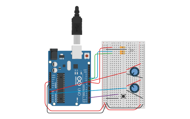Circuit design RGB Joystick Project - Tinkercad