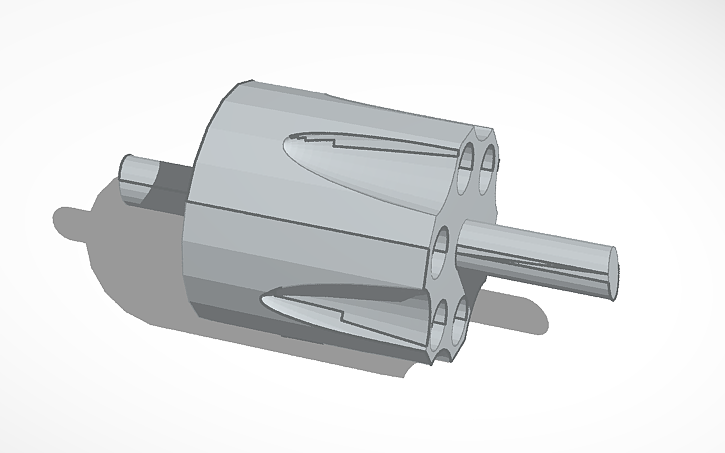 3D design revolver barrel - Tinkercad