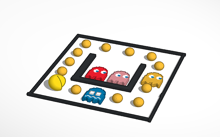 3D design Pacman is eating | Tinkercad