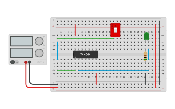 Circuit design NOT Gate | Tinkercad