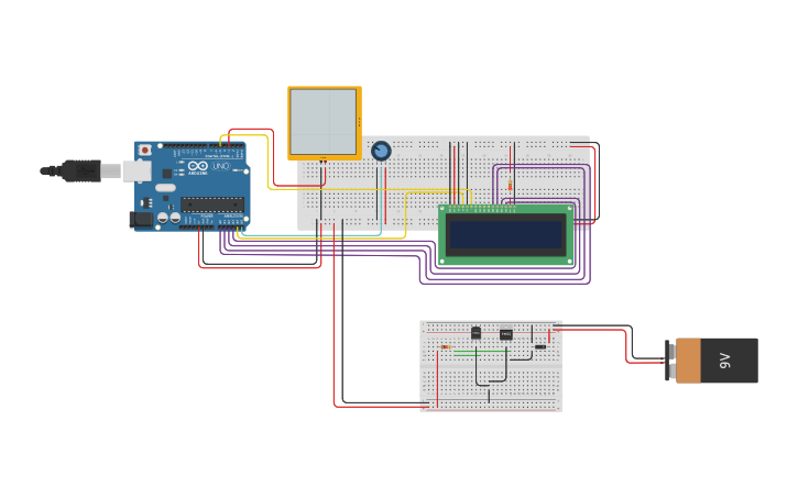 Circuit design LCD | Tinkercad