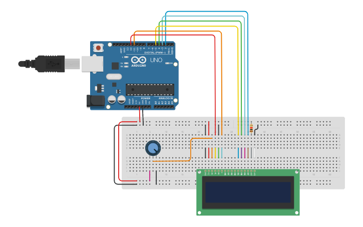 Circuit Design Controlando Um Lcd Tinkercad
