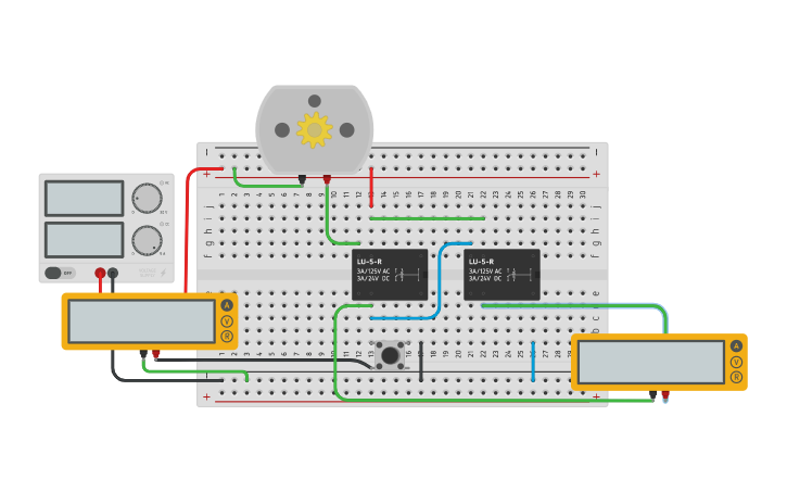 Circuit design Reles con eclavamiento - - Tinkercad