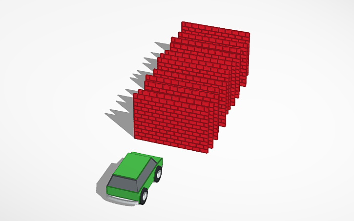 3d Design Car Crash Into A Wall X12 Tinkercad