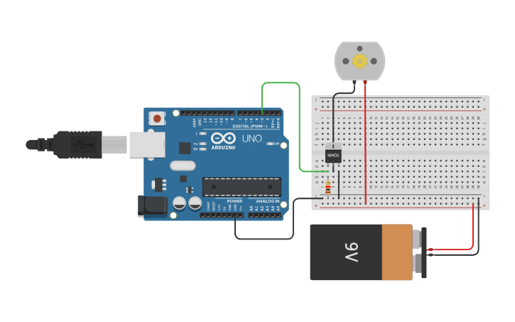 Circuit design Arduino + Motor | Tinkercad