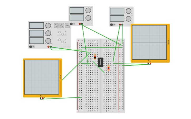Circuit design Inverting amplifier - ac input - Tinkercad