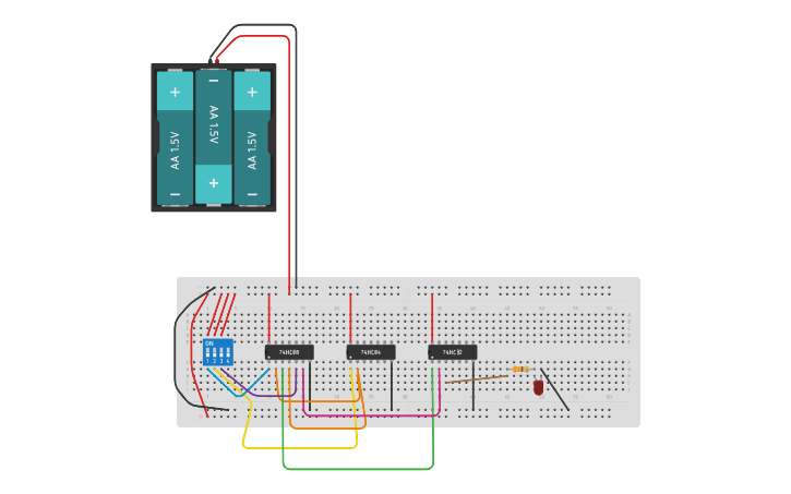 Circuit design Circuito Combinacional - Tinkercad