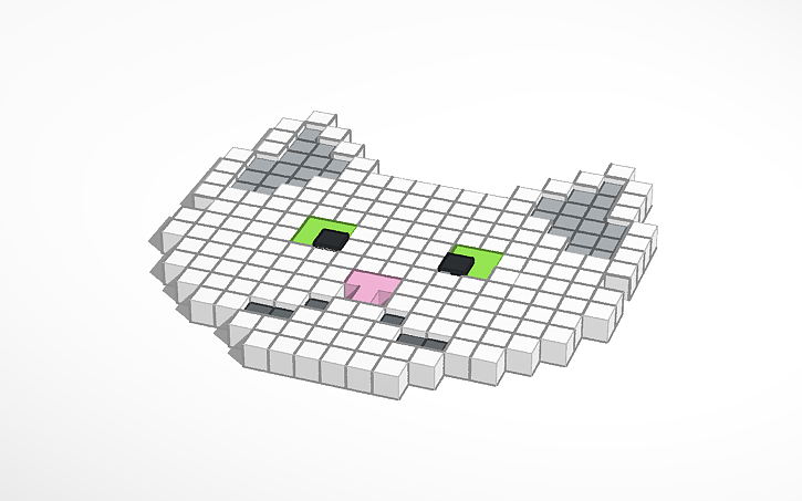 3D design Tinker-Cat! A Pixel-art Cat made with Tinkercad! TinkerCAT ...