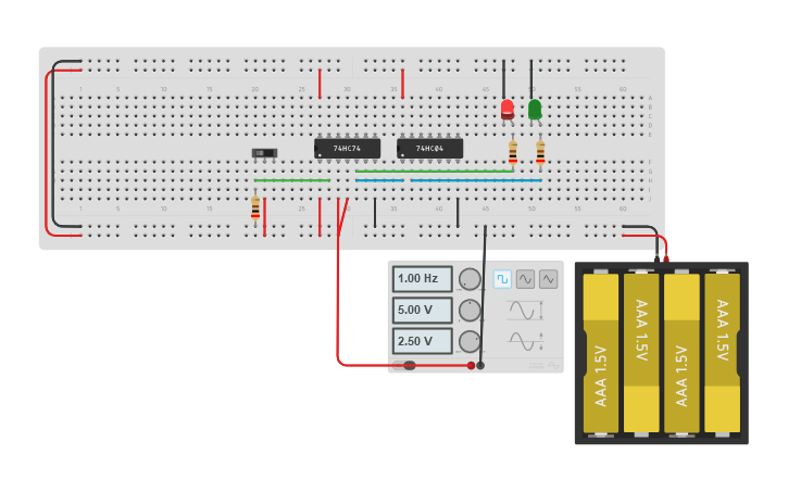 Circuit design Elevator D flip flop - Tinkercad