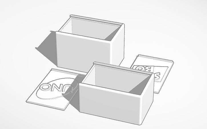 3D design uno and skip bo card box - Tinkercad
