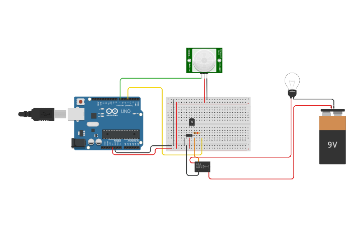 Circuit design sensorPresençaMovimento | Tinkercad