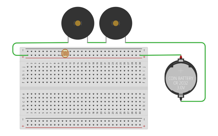 Circuit design piezo - Tinkercad