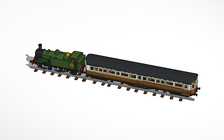 3D design GWR 14xx and autocoach - Tinkercad