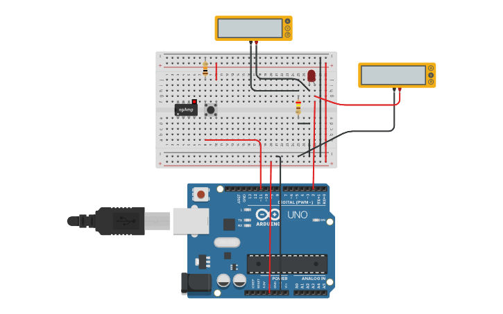 Circuit Design Botão E Led Simples Tinkercad