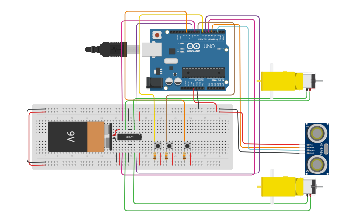 Circuit design Robot - Tinkercad