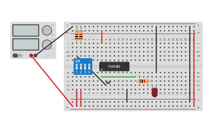 Circuit design ACT 3 Table 1-B | Tinkercad