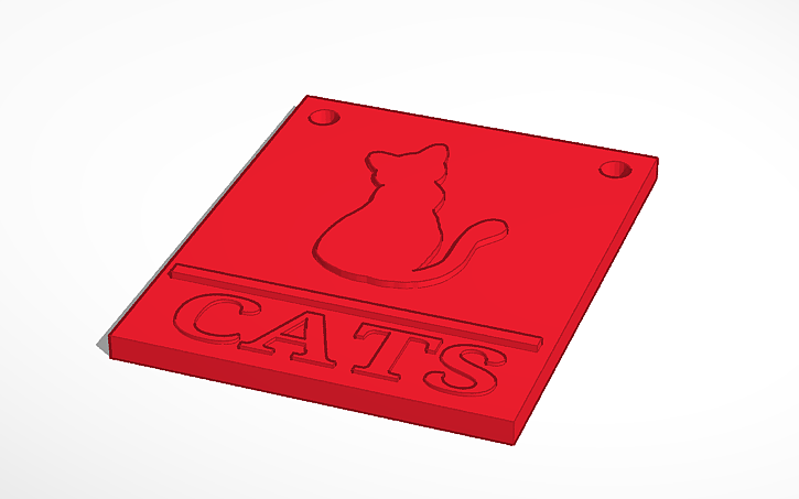 3D design Cat litter room sign - Tinkercad