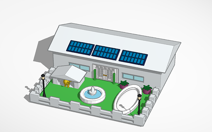3D design rich people house - Tinkercad