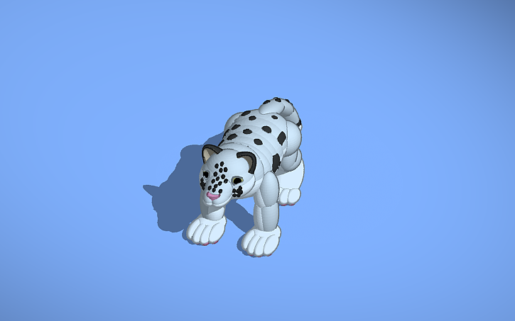 3D design snow leopard - Tinkercad