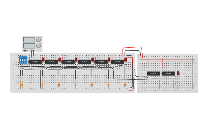 Circuit design Circuitos Lógicos - Tinkercad