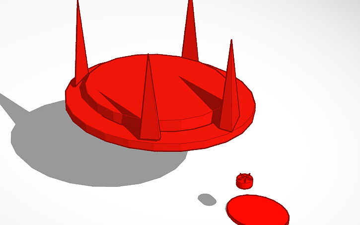 3D design checker piece king side | Tinkercad