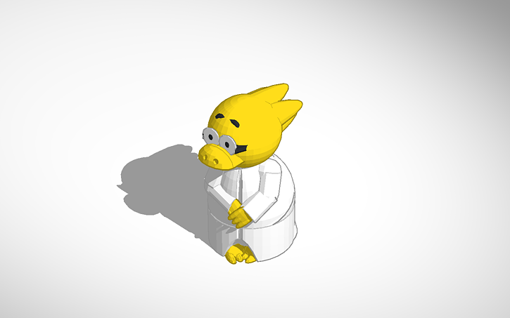 3D design Dr. Alphys from Undertale - Tinkercad