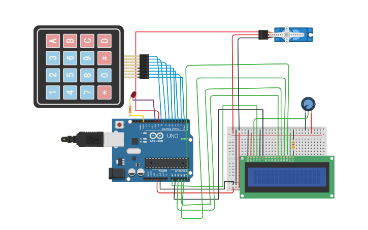 Circuit Design My Arduino Project Keypad Door Lock Tinkercad
