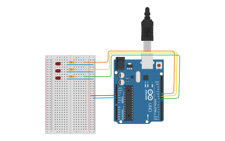 Circuit Design 3 Leds P 2 Tinkercad