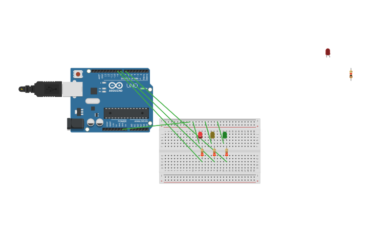 Circuit Design Traffic Light Tinkercad
