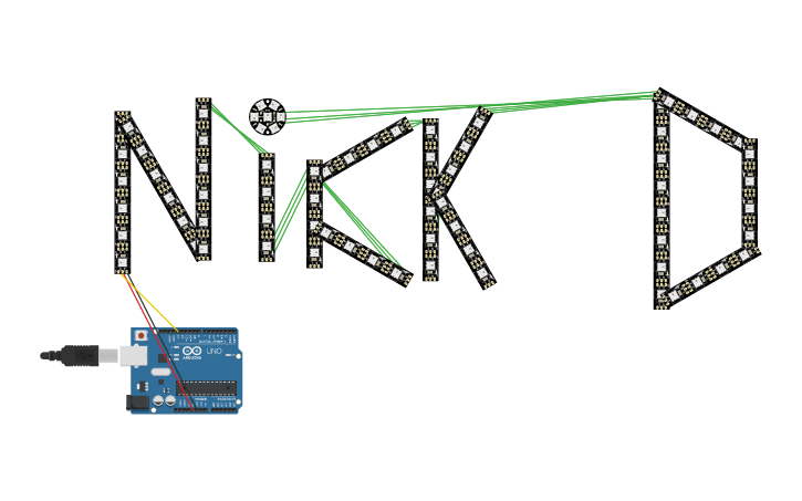 Circuit design NeoPixel Art - Tinkercad