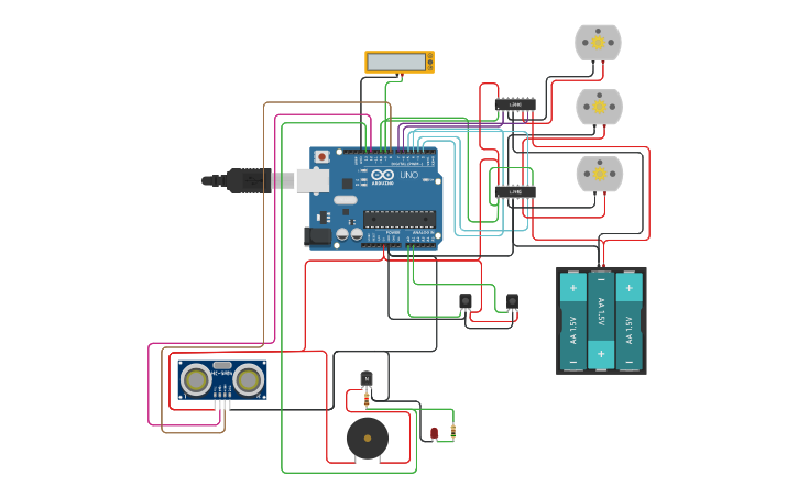 Circuit design PROJECT TROLLEY - Tinkercad