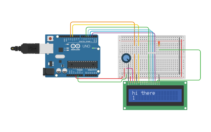 Circuit design LCD Monitor - Tinkercad