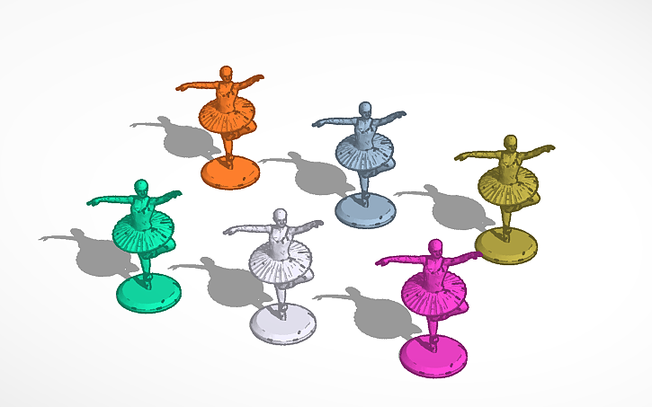 3D design Ballet dancer game pieces - Tinkercad