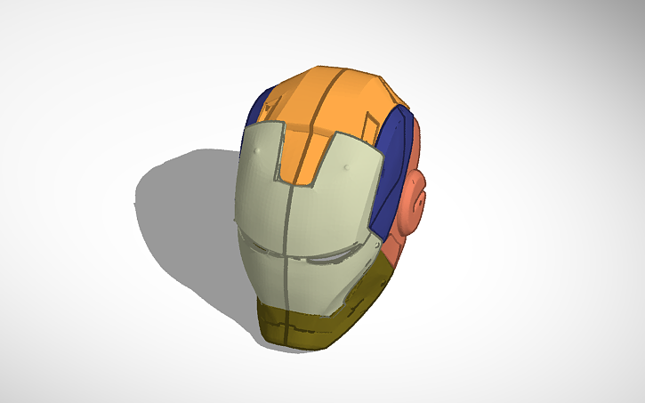 3D design iron man mask (right) - Tinkercad