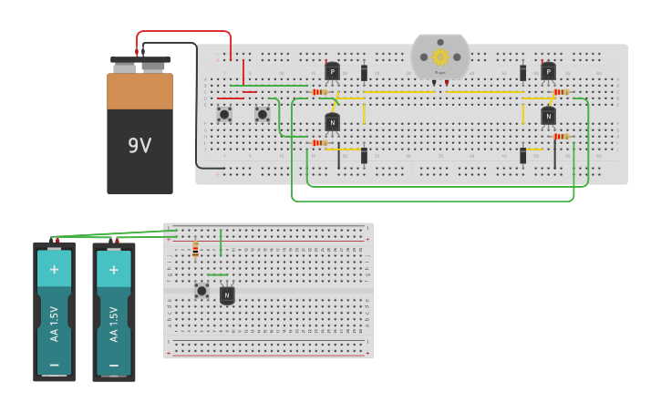 Circuit Design Ponte H Com Transístores Npn Tinkercad