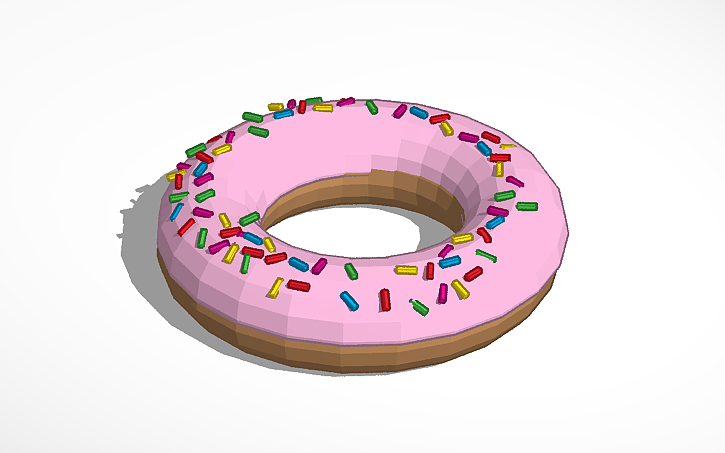 3D design Strawberry Sprinkled Donut | Tinkercad