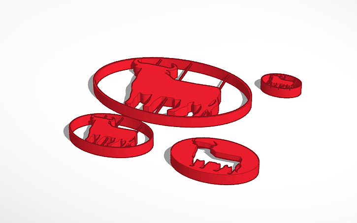 3D design Bull Cookie Cutter Set | Tinkercad