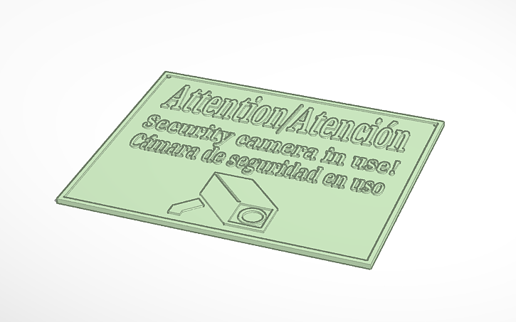 3D design Camera Sign - Tinkercad