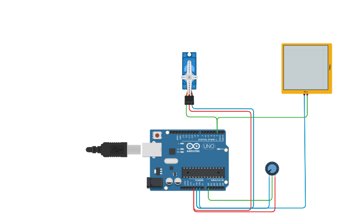 Circuit design Servo_Aufgabe_1 | Tinkercad